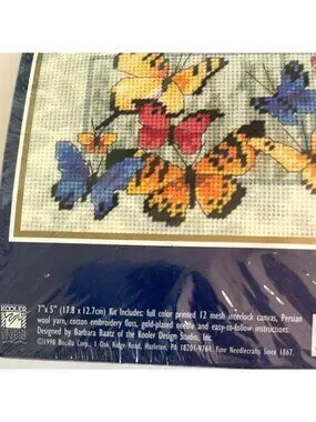 Bucilla | Art | Vintage Bucilla 4764 Butterfly Surprise Needlepoint Kit ...